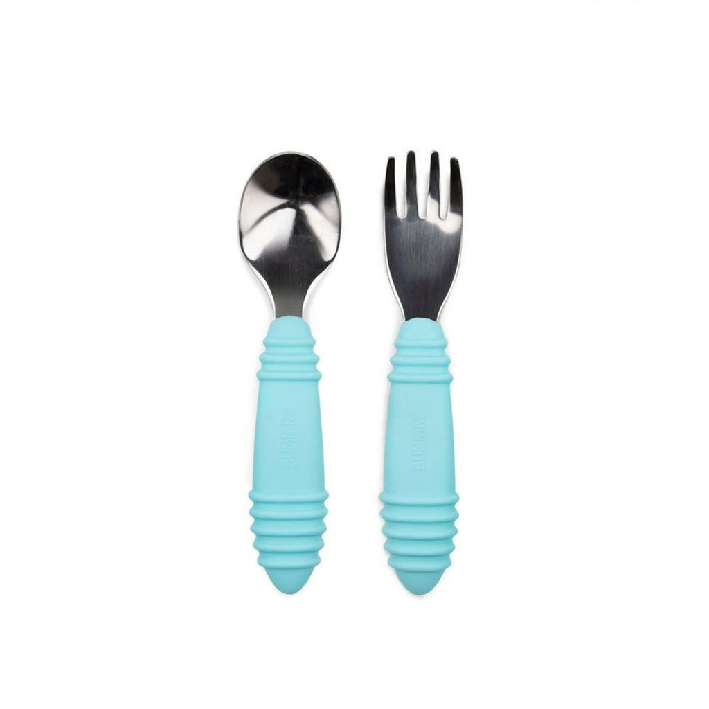 Bumkins Spoon and Fork - Light Blue | Kids Lunch Box & Essentials NZ ...